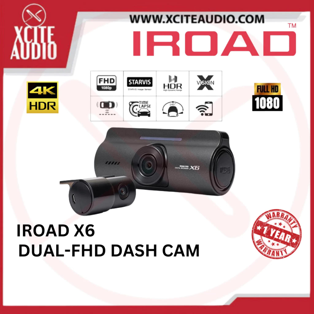IROAD X6 DUAL-FHD DASH CAM – Xcite Audio