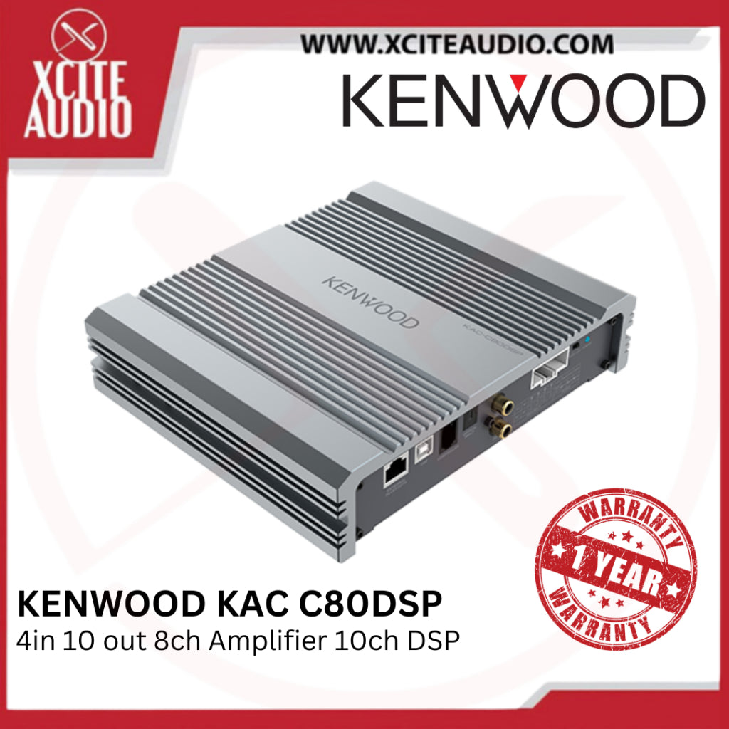 KENWOOD DSP KAC C80DSP - 8x10 Channel Advanced Car DSP Amplifier (4in- – Xcite Audio