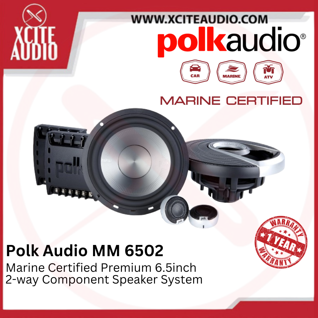 POLK AUDIO MM6502 - 6.5"INCH PREMIUM 2-WAY COMPONENT SPEAKER SYSTEM WI ...