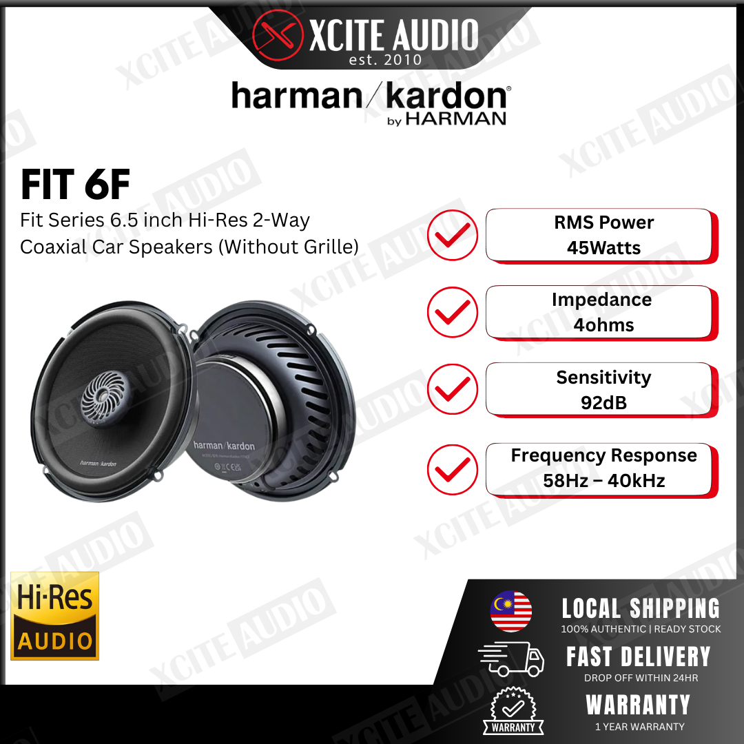 HARMAN KARDON FIT 6F - Fit Series 2-way 6.5" Hi-Res Car Coaxial Speake ...