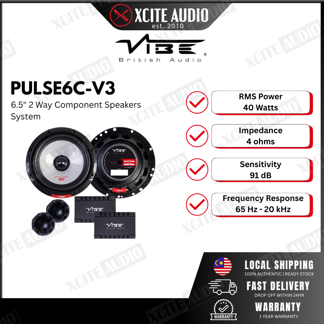 VIBE PULSE 6C-V3 | PULSE 6.5 Inch 2-Way Car Component Speaker System ...