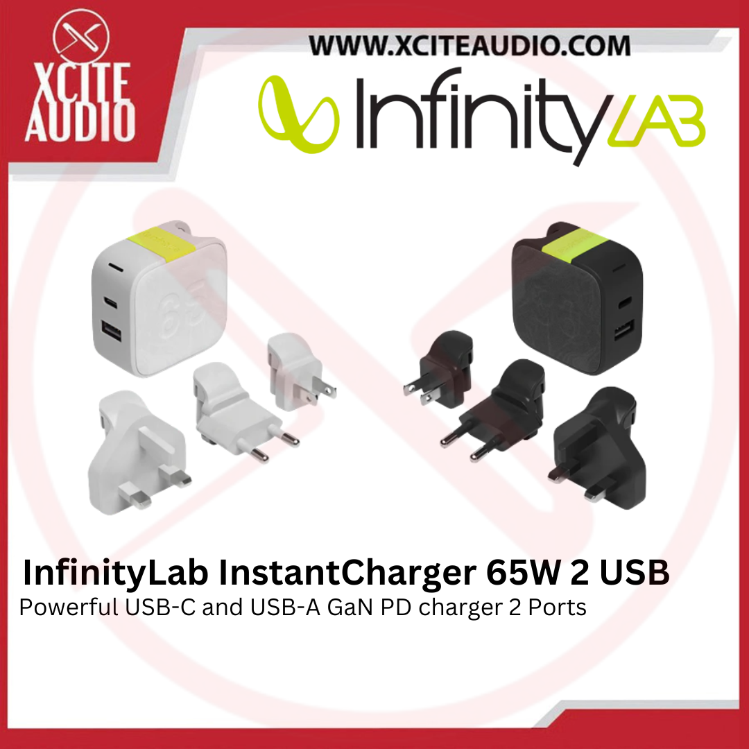 InfinityLab InstantCharger 65W 2 USB Powerful USB-C/ USB-A GaN PD Char ...