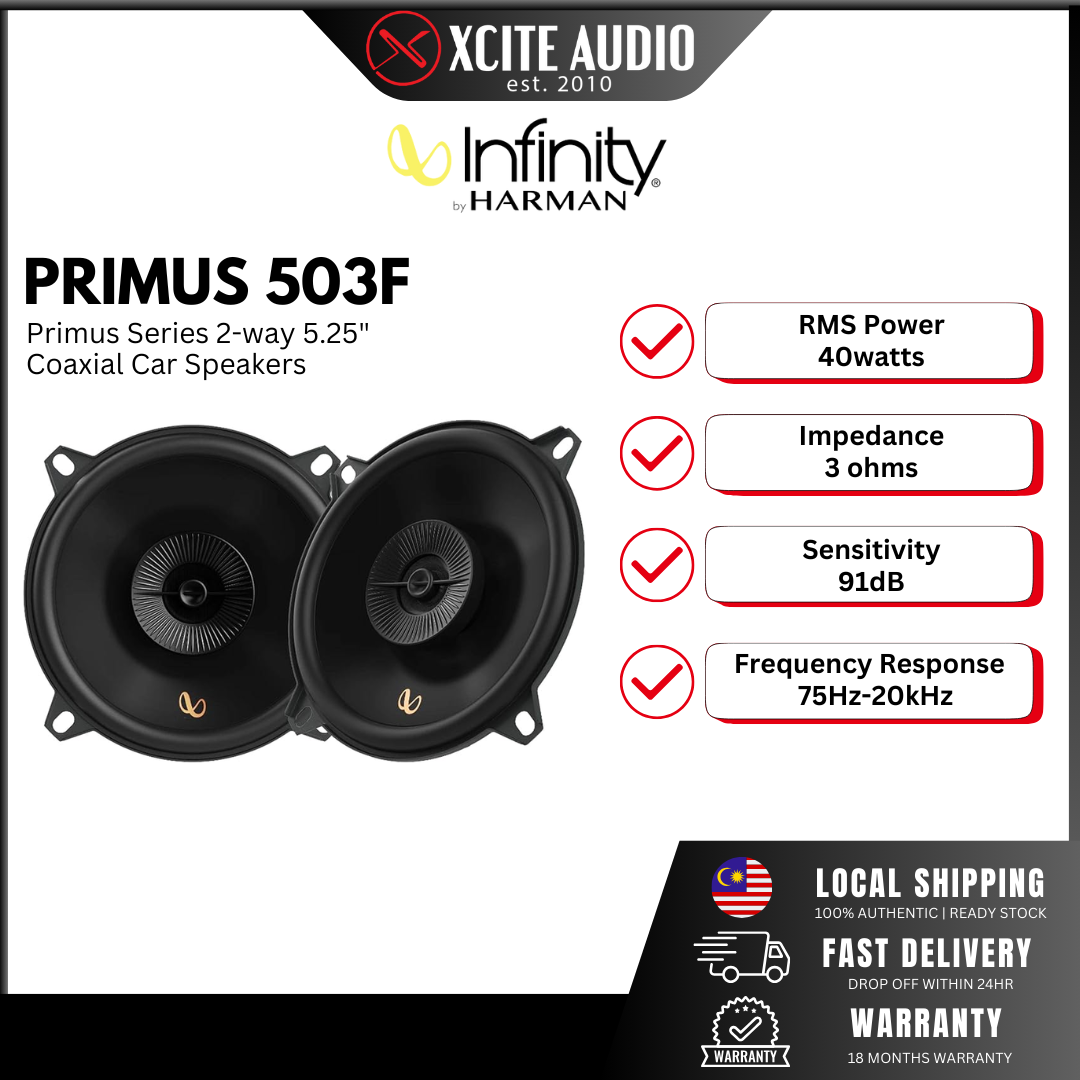 Infinity Primus 503F - Primus Series 5.25" 2-way Coaxial Car Speakers ...